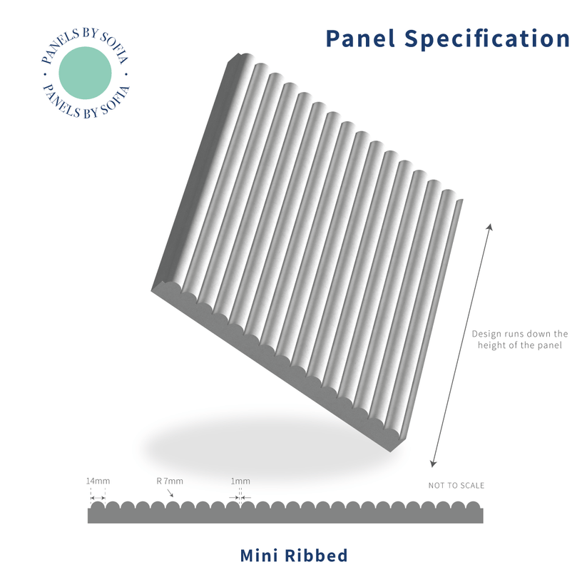 Mini Ribbed Wall Panels | Panels by Sofia | UK Paintable Wall Paneling