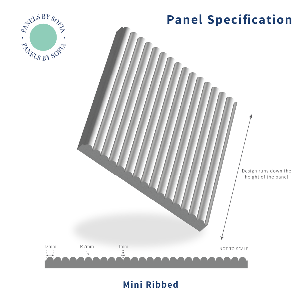 Mini Ribbed Wall Panels in MDF Wood – Up to 25% Off – Panels by Sofia