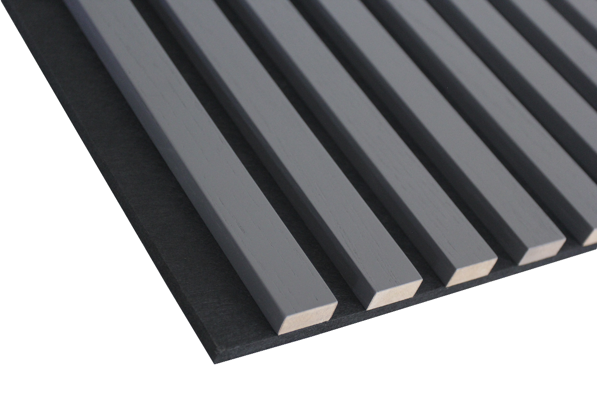 Charcoal Grey Acoustic Wall Panels | Sound-Absorbing Slat Panelling ...